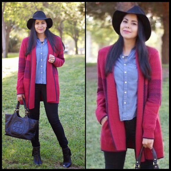 CAbi | Sweaters | Final Price Euc Cabi Joy Cardigan In Red Stripe ...